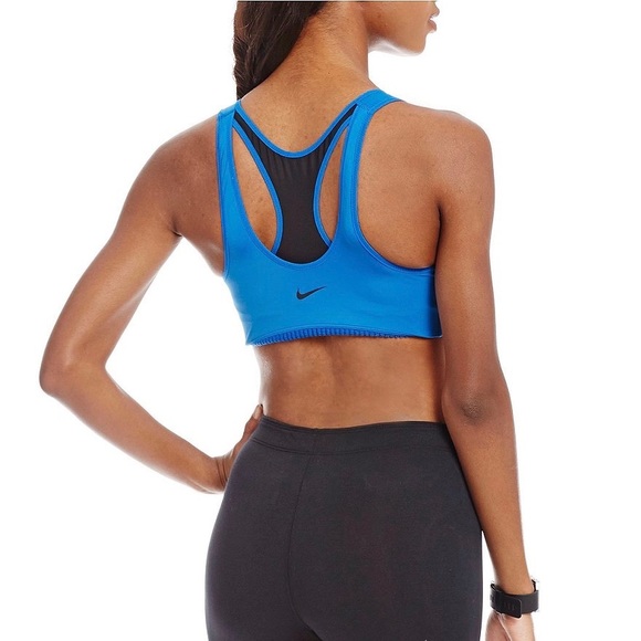 Nike | Intimates & Sleepwear | Nike Pro Blue Zip Medium Support Bra ...